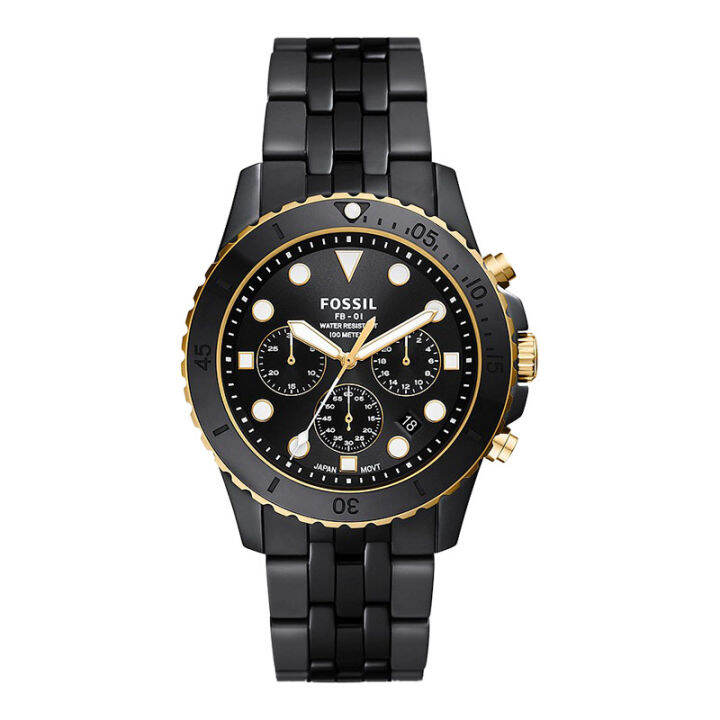 Jam Tangan Pria Fossil FB-01 CE5024 Chronograph Men Black Dial Black ...