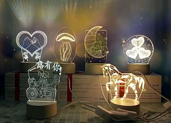 Creative 3d Small night lamp usb Acrylic Table Lamp Activity Planning ...