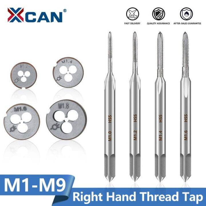 XCAN M1 M9 Right Hand Thread Tap and Die Set Metric Plug Tap Die HSS Machine Threading Tool ...
