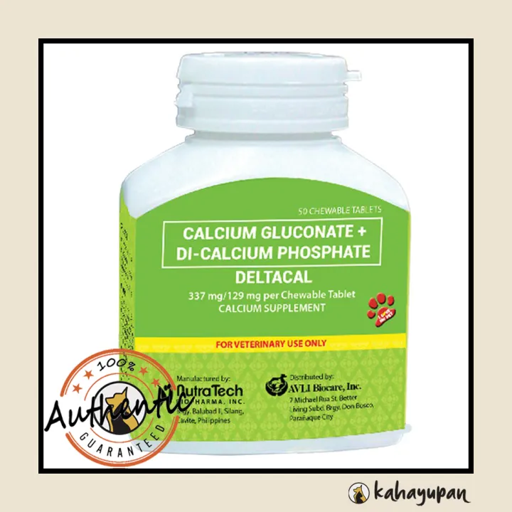 Deltacal (Calcium Gluconate + Di-Calcium Phosphate) Supplement for Dogs ...