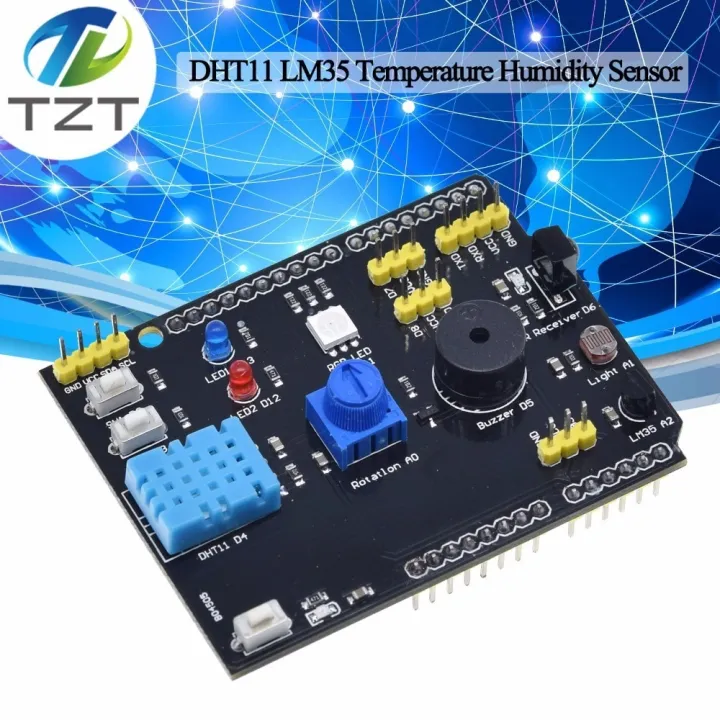 DHT11 LM35 Temperature Humidity Sensor Multifunction Expansion Board Adapter For Arduino UNO R3 ...
