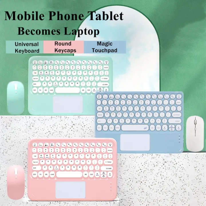 Colorful Wireless Touchpad Bluetooth Keyboard & Mouse Universal For For ...