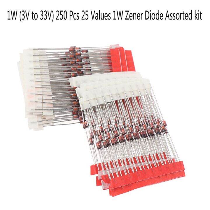1W (3V to 33V) 250 Pcs 25 Values 1W Zener Diode Assorted kit Assortment Set | Lazada PH