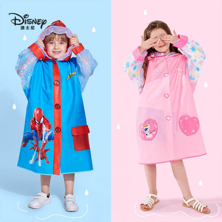 Kids Raincoat for Boys and Girls Disney Cartoon Hooded Rain Slicker ...