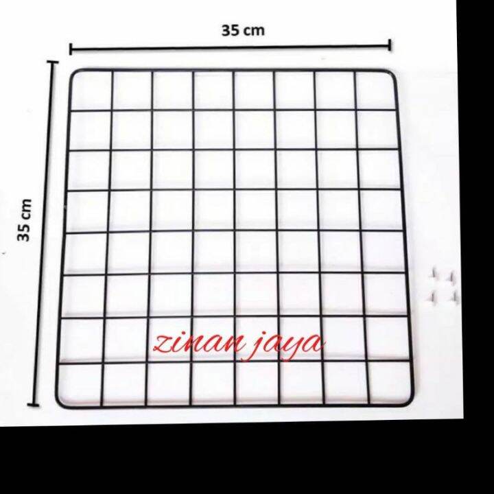 wire grid wall black /white mesh jaringan ram besi tebal 35x35 | Lazada ...