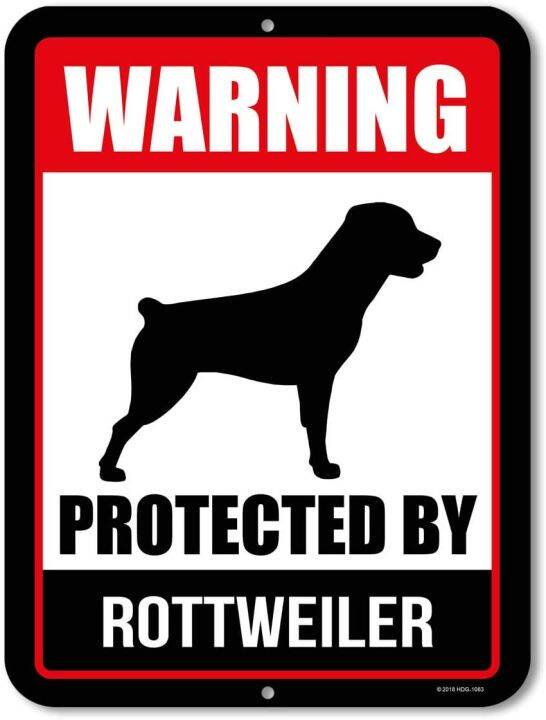 Rottweiler Sign Warning Protected by Rottweiler 1 Beware of Dog Warning ...
