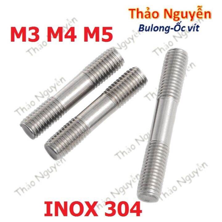 Bulong 2 đầu ren, Guzong Inox 304 M3 M4 M5 INOX 304 | Lazada.vn