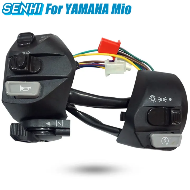 Senhi 1 Pair 22mm Motorcycle Switches ON/OFF Button Handlebar Horn Turn ...