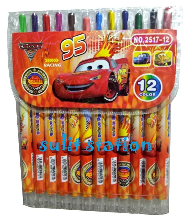 12pcs PIXAR CARS LIGHTNING McQUEEN RETRACTABLE TWISTED TWIST ROLLING ...