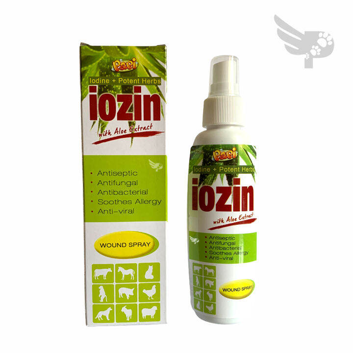Papi - Iozin Wound Spray with Aloe Extract 120ml - For Animals ...