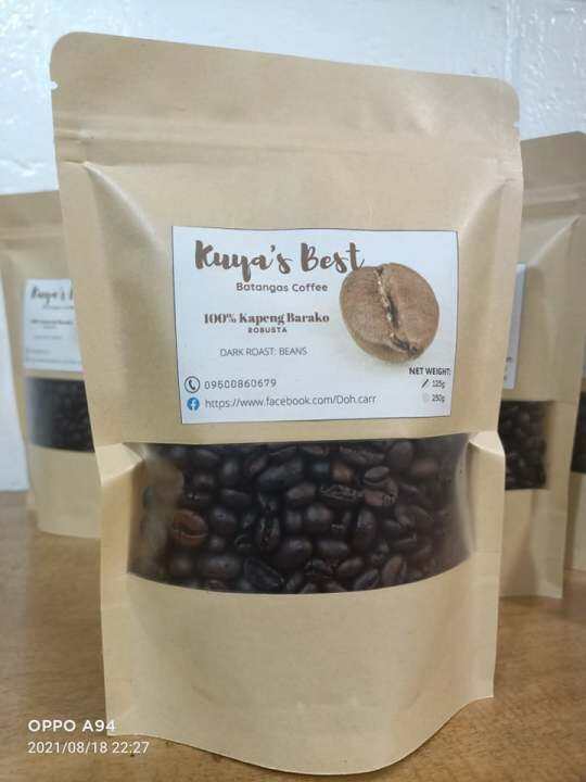 Kuya's Best Pure Batangas Kapeng Barako 500g Fine Grind Whole beans ...