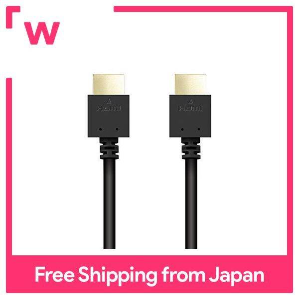 ELECOM HDMI Cable 1m High Speed 1.4 4K 3D Full HD Ethernet Compatible Slim Connector Black DH ...