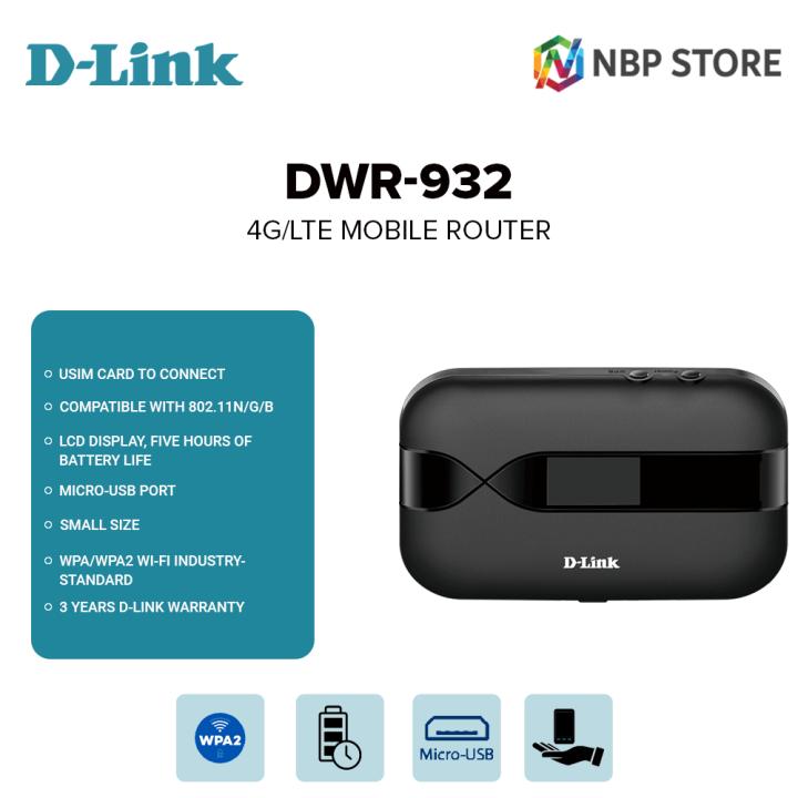 D-LINK DWR-932 4G/LTE Mobile Router | Lazada