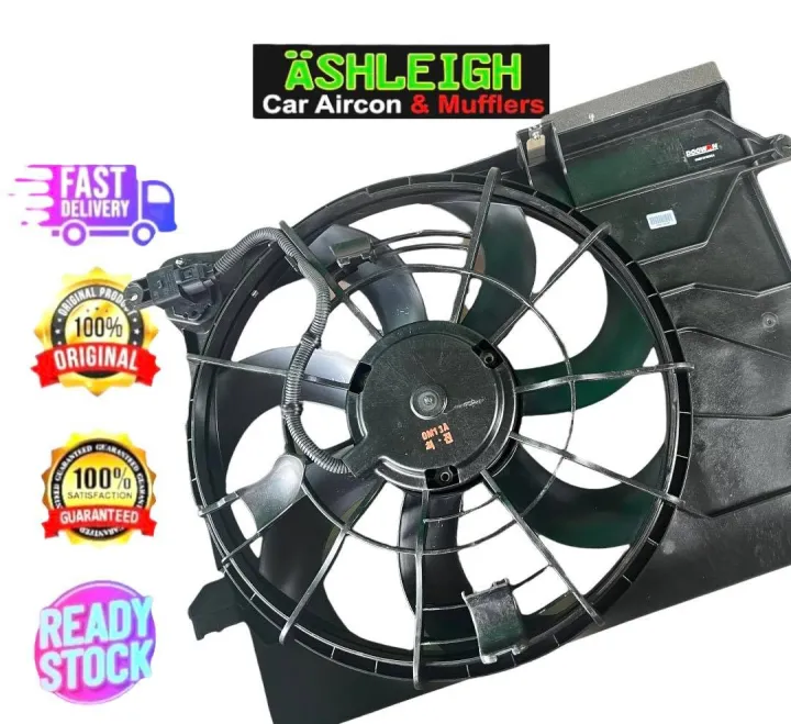 Hyundai Tucson 2010 GAS Radiator Condenser Auxiliary Fan motor Assembly ...