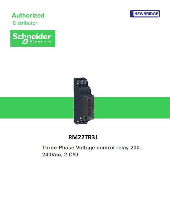 Three-Phase Voltage control relay 200…240Vac, 2 C/O - NEWBRIDGE ...
