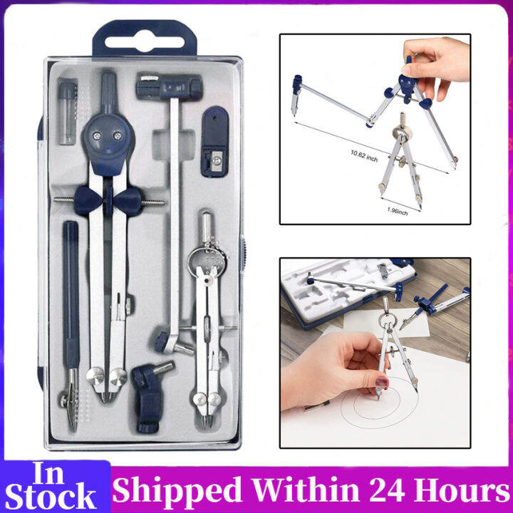 7PCS/Set Professional Drawing Compass Kit Adjustable Circle Drawing ...