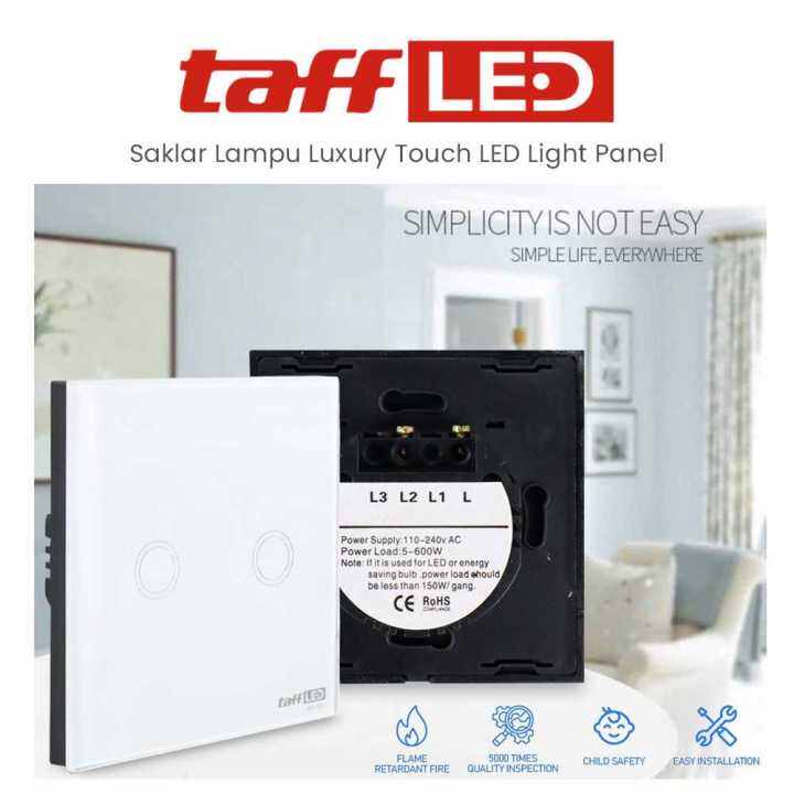 Saklar Lampu Luxury Touch LED Light Panel / Saklar Sakelar Sakalar ...