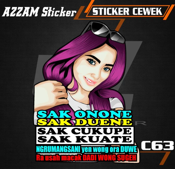 Stiker Sak Onone Decal Cewek Vector Mobil Truck Sticker Kata Kata Truck Mobil Custom Sticker