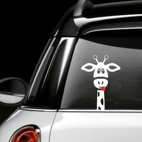 cutting sticker mobil jerapah stiker mobil keren stiker kaca mobil ...