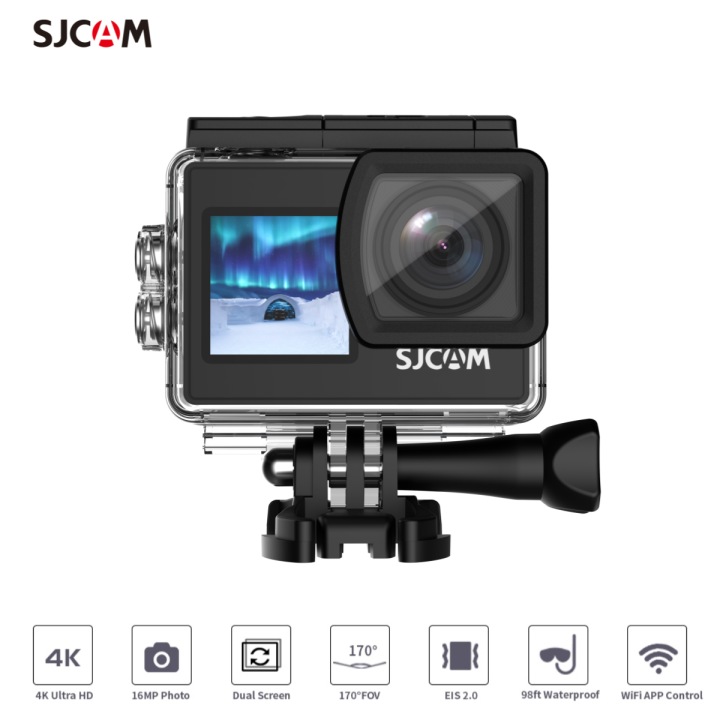 SJCAM SJ4000 Action Camera Dual Screen 4K Ultra HD Underwater Camera 30 Meters Waterproof, 170 ...