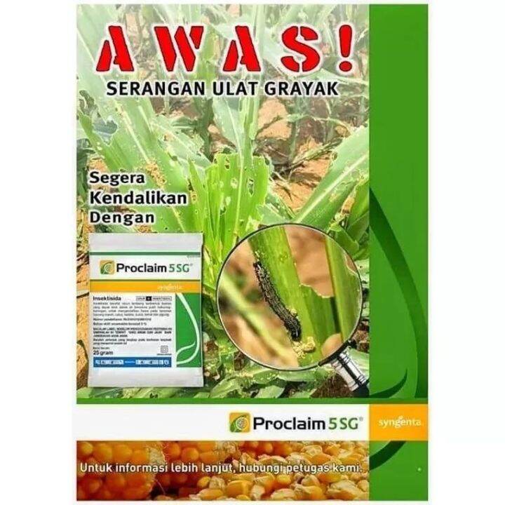 Insektisida PROCLAIM 5SG Obat Ulat Tanaman 25 gram emamektin untuk hama ...