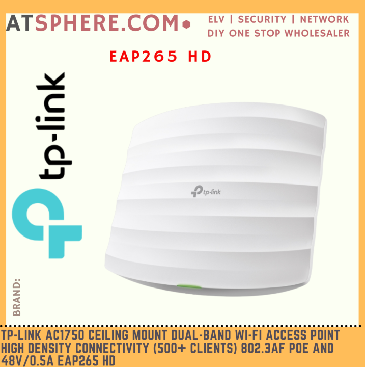 TP-LINK Tplink EAP265 AC1750 Ceiling Mount Dual Band 2.4GHz 5GHz Wifi ...