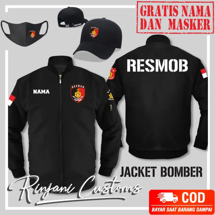 JAKET BOMBER RESMOB - JAKET RESMOB ANTI AIR - JAKET RESERSE MOBILE ...