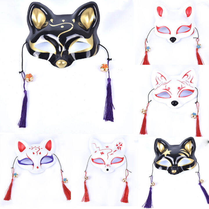 CSP139 – Topeng Kitsune Rubah Fox Jepang Cosplay Harajuku Half Face ...