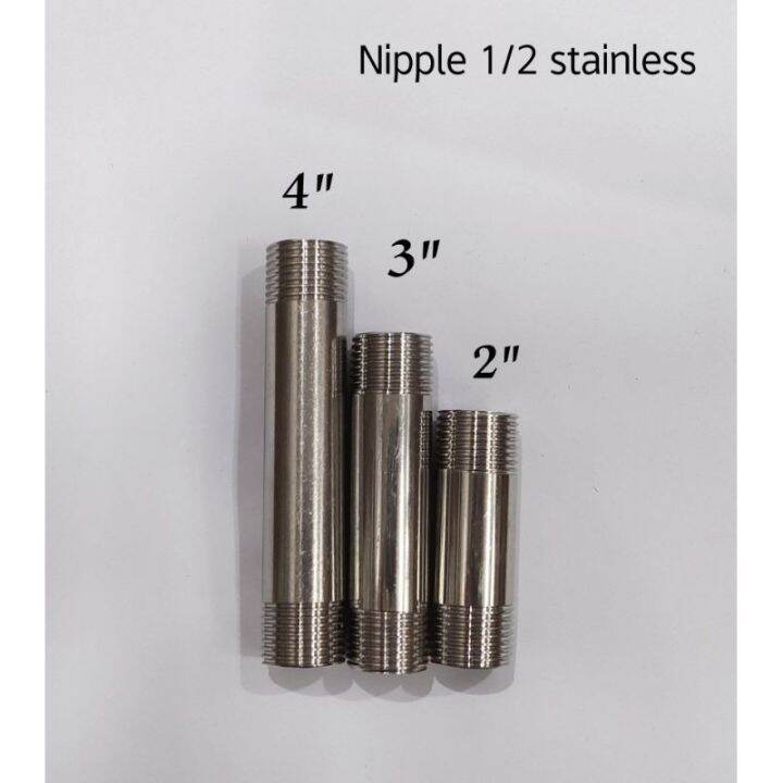 Pipe Nipple stainless fittings 1/2 (2,3,4") | Lazada PH