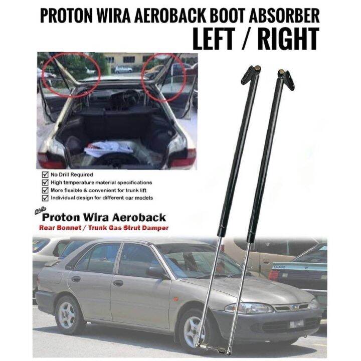 Proton Wira Aeroback Rear Bonnet Damper Gas Spring Boot Absorber Bonnet ...