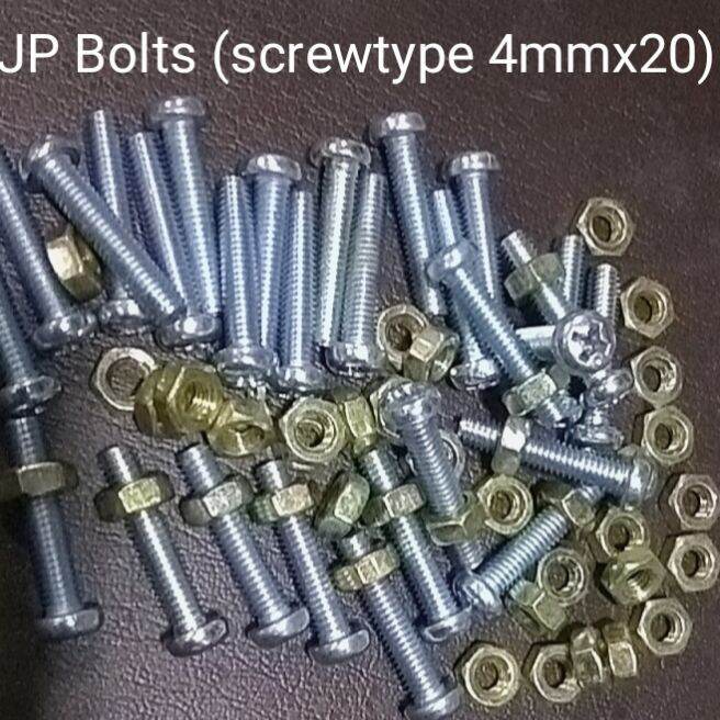 JP Bolts 4mmx20 with nut (screw type)Sold per 50pcs | Lazada PH