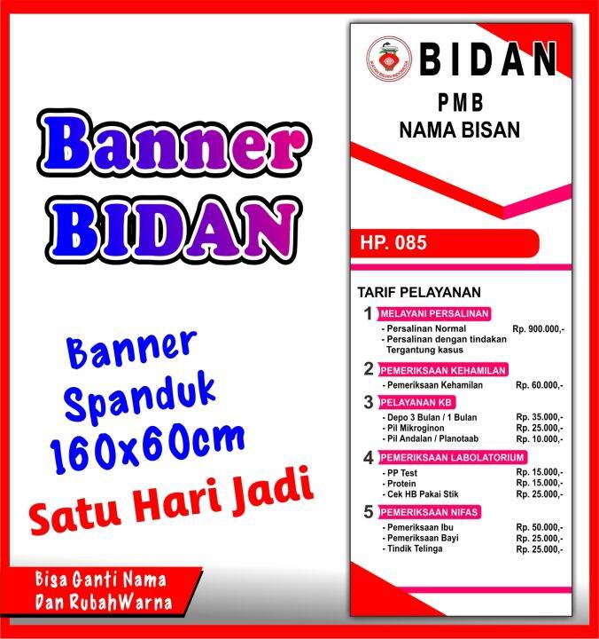Spanduk Banner Backdrop BIDAN / Banner BIDAN / Spanduk BIDAN Ukuran ...