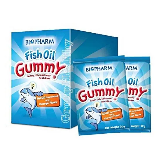 Biopharm Gummy Fish oil ผลิตภัณฑ์เสริมอาหารรูปแบบขนมวุ้นเจลาติน 8 เม็ด ...