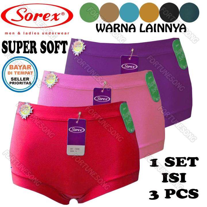 SOREX - 3 Pcs Celana Dalam Wanita Sorex Super Soft art 1238 | Lazada Indonesia