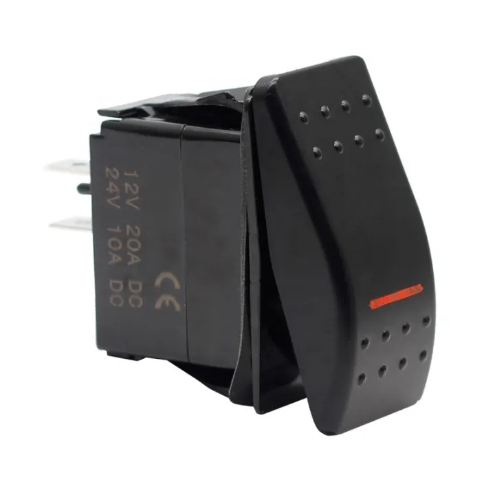 Marine Rocker Switch 12V 24V Lighted Rocker Switch 12 Volt 20A SPST 3P ...