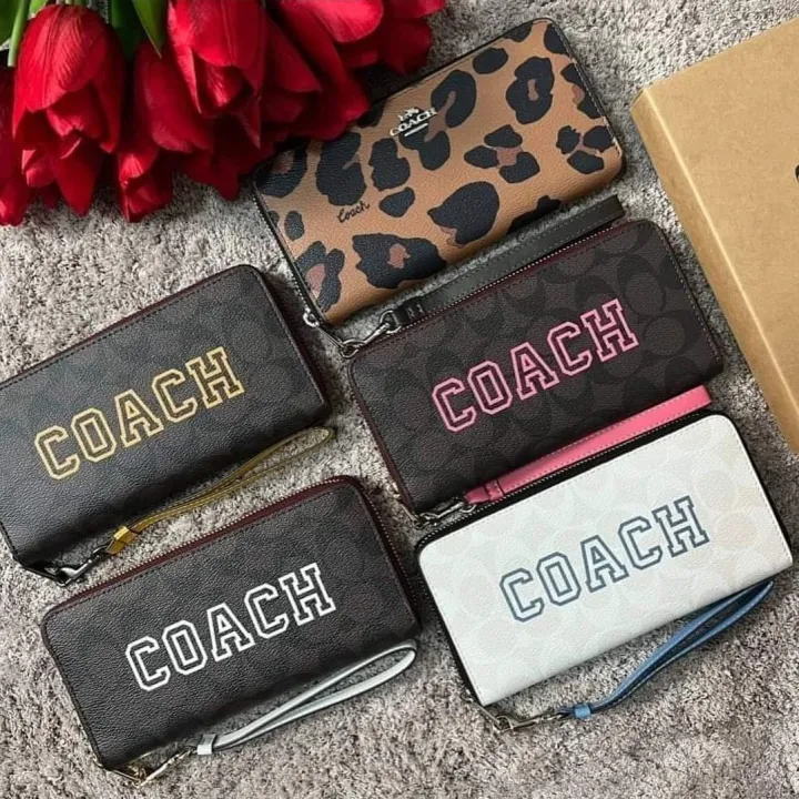 Authentic Coach CB856 Long Zip Around Wallet In Signature Canvas With ...