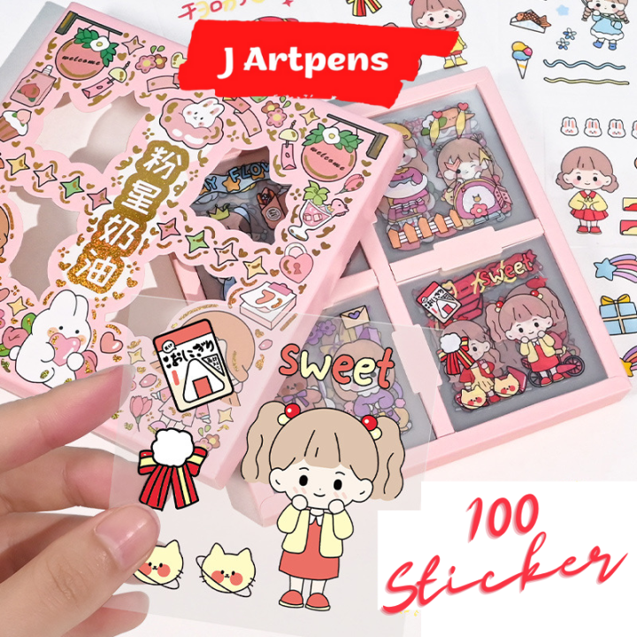 Hộp Quà 100 Tấm Băng Dính Washi Tape Tấm Sticker Dán Nhiều Mẫu Giấy ...