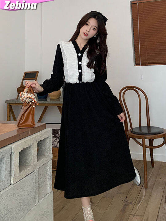 Zebina ชุดเดรสแขนระบายพี่สาวอ้วนคอลเลกชันเอวแฟชั่นของผู้หญิงขนาดใหญ่ ...