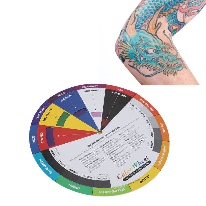 Color Mixing Guide Clear Tattoo Color Wheel Professional for Art for ...