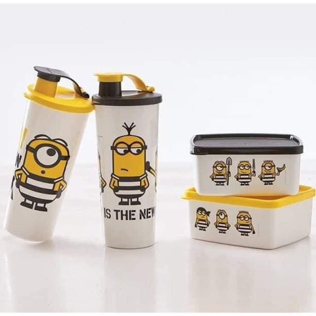Tupperware Minion Bello / Minion Tumbler 470ml / Minion Box 500ml / Minion Tumbler 470ml / Lunch ...