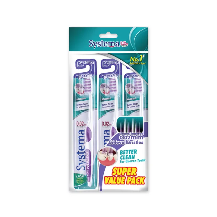 SYSTEMA Super Value Pack Bi-Level Bristle Toothbrush 3's | Lazada