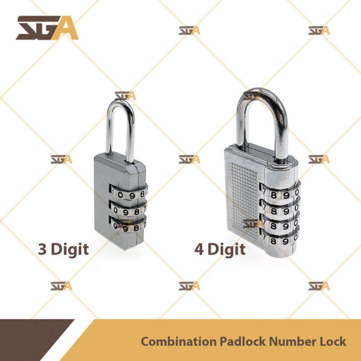 3 Digit / 4 Digit Outdoor Combination Number Padlock, Push Button ...