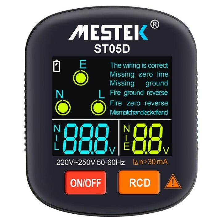 Mestek Socket Tester Outlet Tester RCD GFCI NCV Test Outlet Checker EU ...