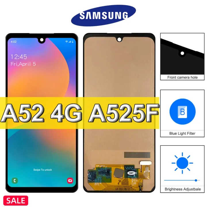 Original For Samsung Galaxy A52 4G SM-A525F A525F/DS Display Touch Screen withFingerprint For ...