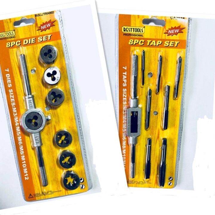 pembuat drat baut Hand Tap Set Dies Set 8Pcs Kodenki Gagang Tap Alat ...