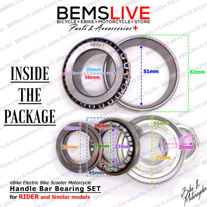 Handle Bar Knuckle Bearing T-Post SET for RIDER / Similar Models eBike ...