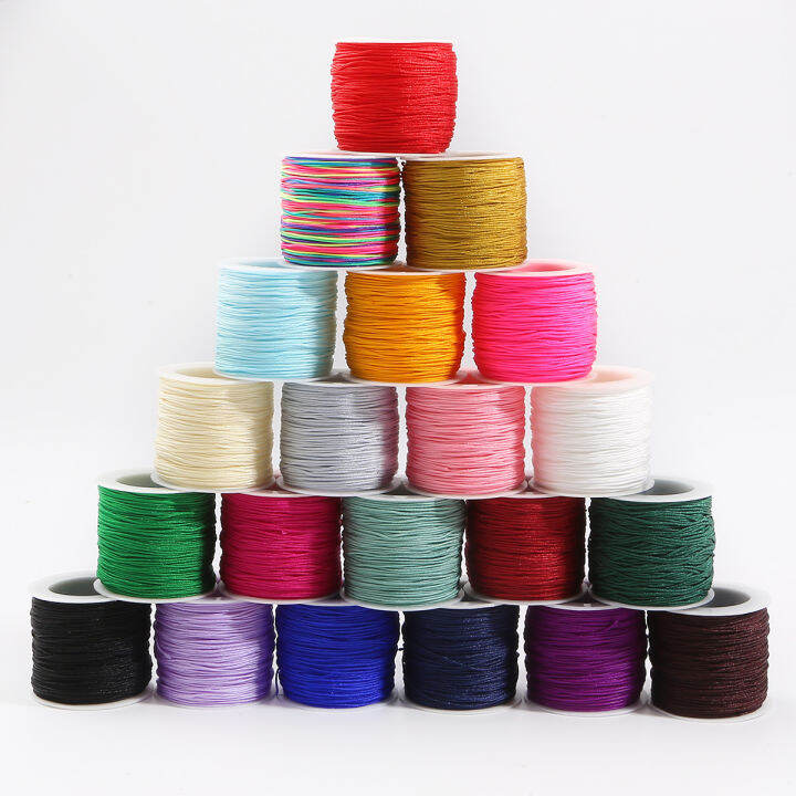 50Meter 0.8mm Nylon Cord Thread Chinese Knot Macrame Cord Bracelet ...