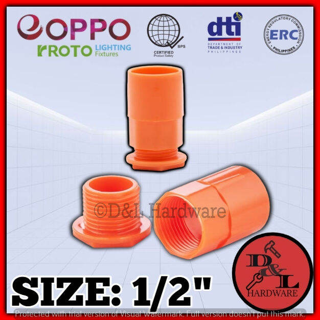 D-3813 PVC Orange Electrical Conduit Pipe Connector Male Adapter w ...