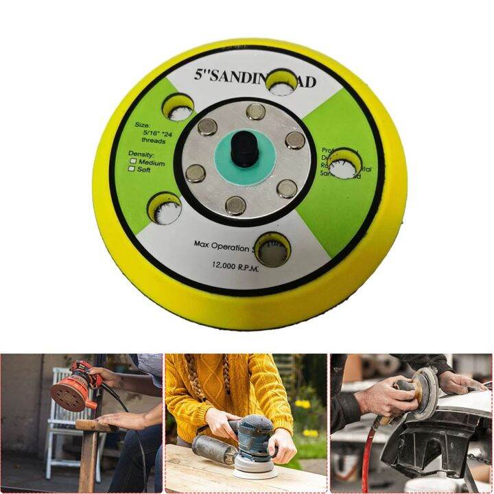 Dura-Gold Pro Series 5" Hook & Loop DA Backing Plate Pad, 5 Hole ...