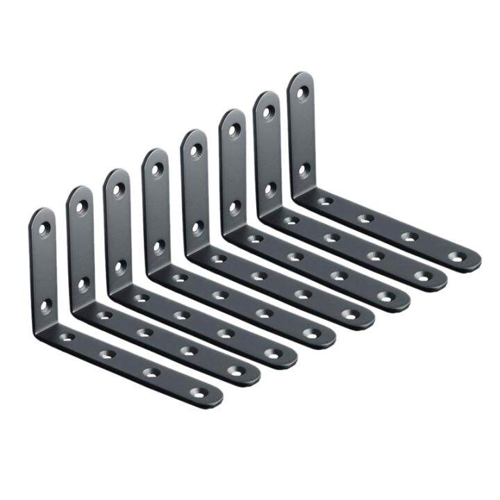 16Pcs Corner Brace Black Steel L Brackets for Shelves 5 Inch X 3 Inch ...